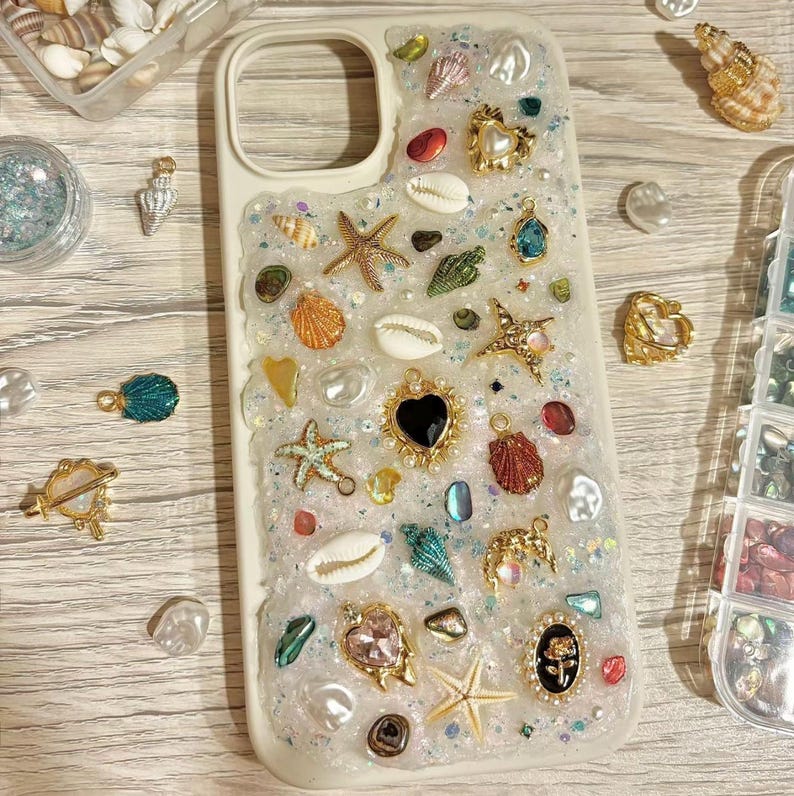 Handmade Colorful Gemstone Decoden Phonecase, Luxury Shell Phonecase ...