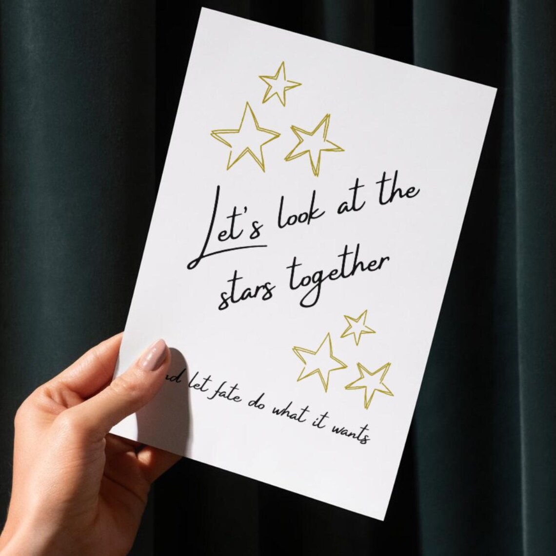 Romantic Stars Card: Valentine's Day, Anniversary (PDF & PNG) - Etsy