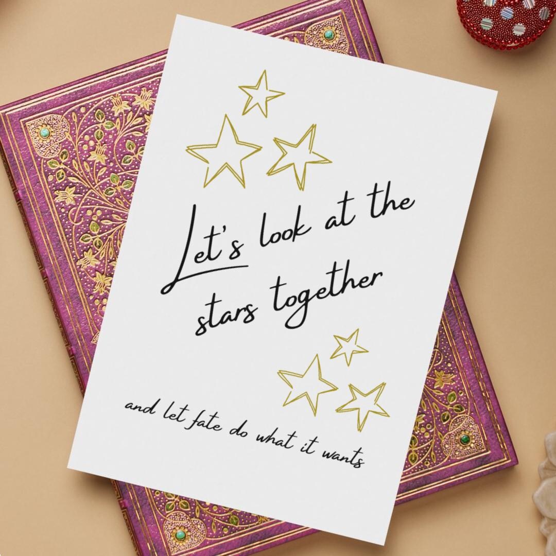 Romantic Stars Card: Valentine's Day, Anniversary (PDF & PNG) - Etsy