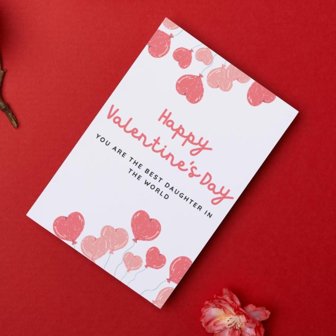 Tarjeta de San Valentín para hija, tarjeta imprimible de 5 x 7 pulgadas ...