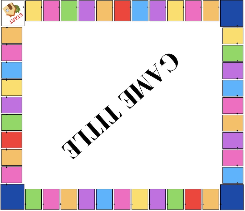 Colorful Game Board Digital Template - FULLY Editable in Canva - Etsy