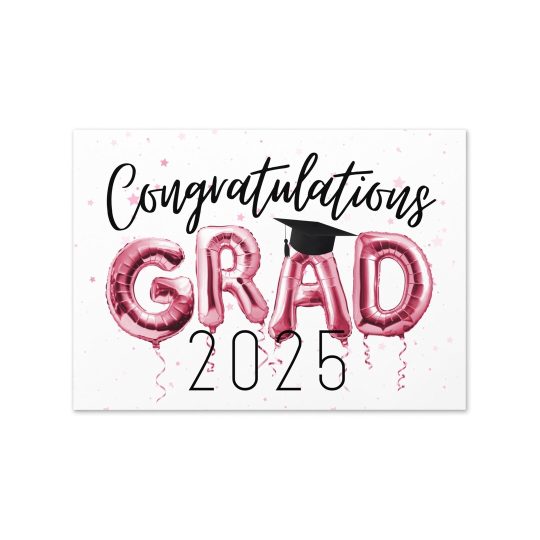 Graduation Card | Pink Graduation Card | Printable 57x5graduation Card ...
