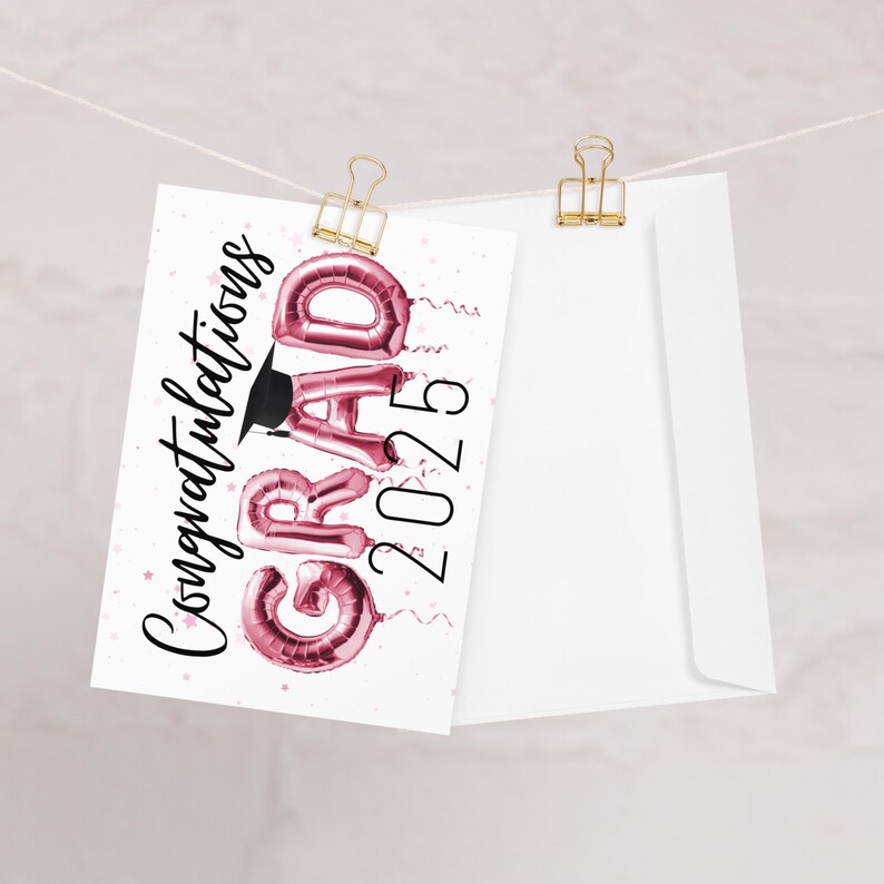 Graduation Card | Pink Graduation Card | Printable 57x5graduation Card ...