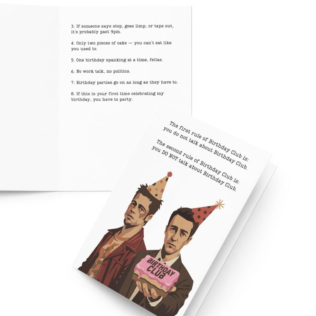 Fight Club Birthday Card: Printable Tyler Durden Quote Design - Etsy ...