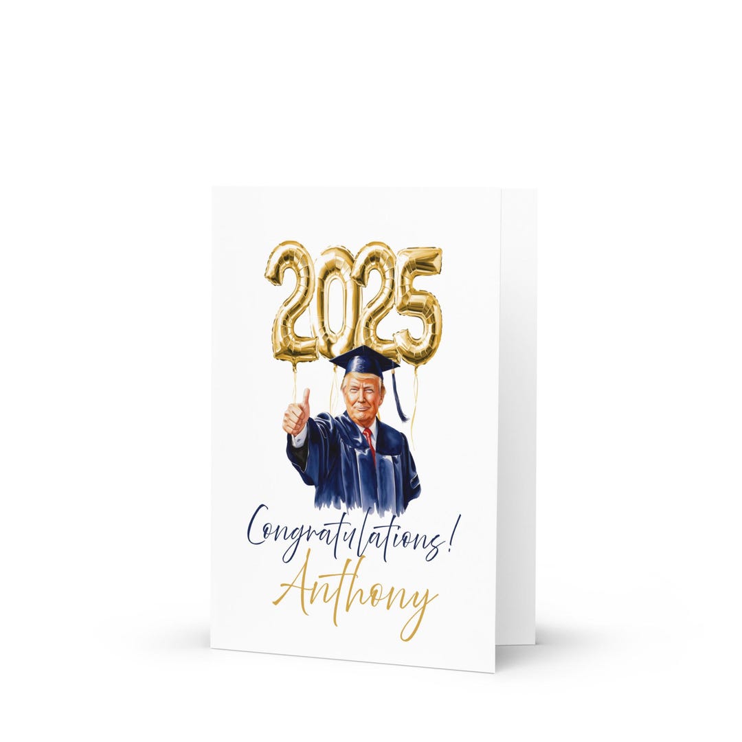 Funny Trump Graduation Card | Personalized 2025 Watercolor Graduation ...