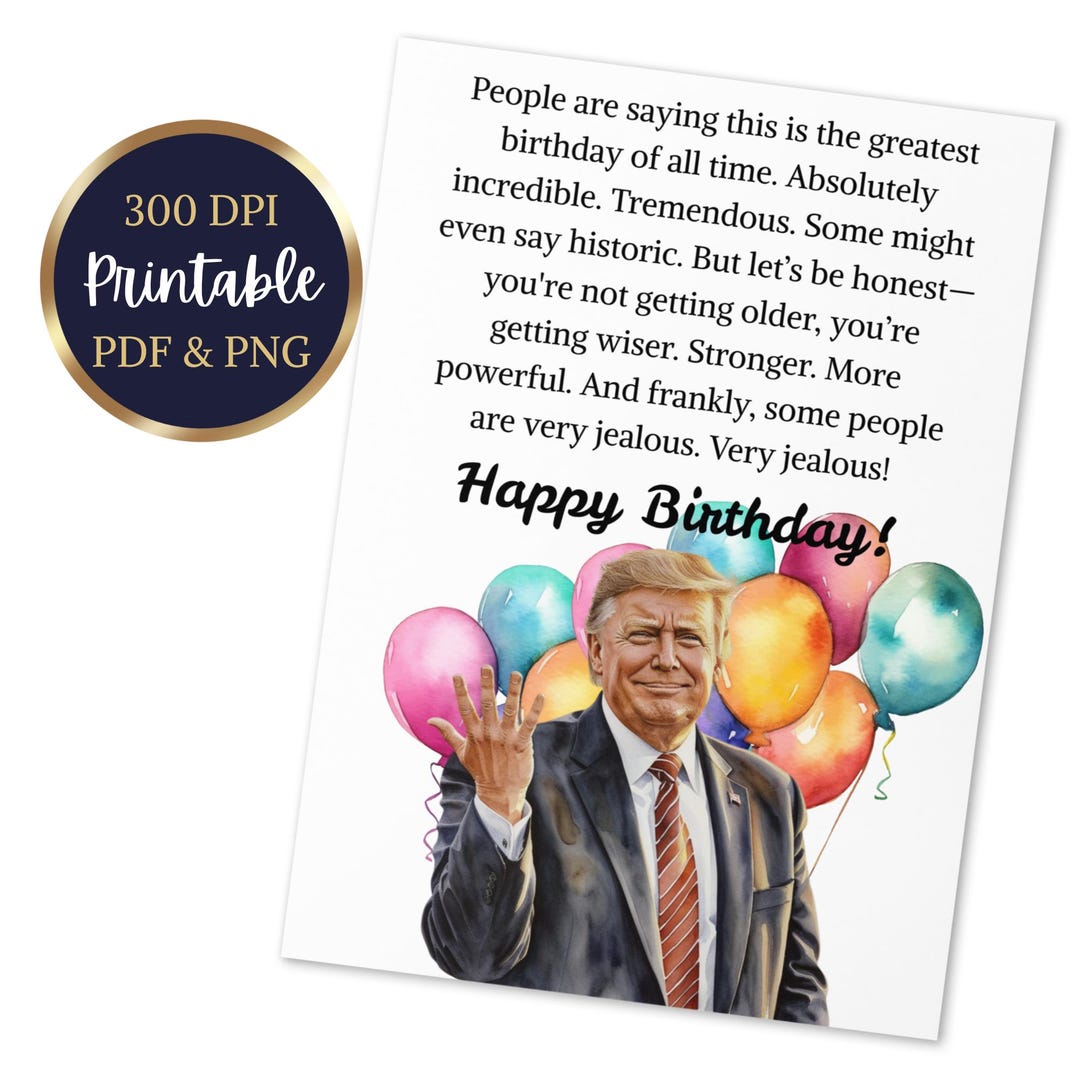 Trump Birthday Card: Printable MAGA Design - Etsy