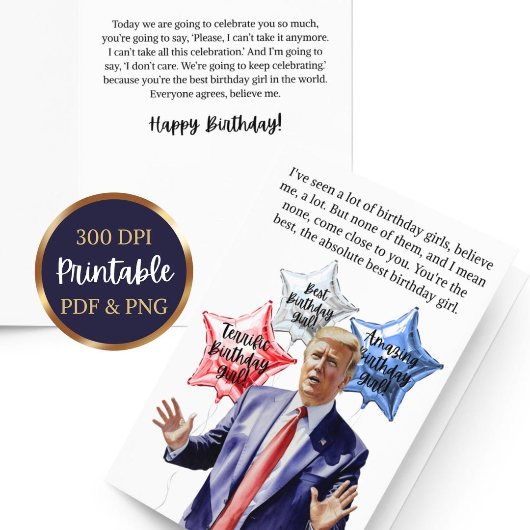 Trump Birthday Card | Instant Download Printable Funny Trump Card for ...