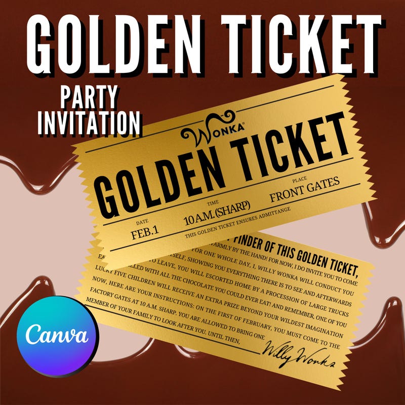 Golden Ticket Template - Etsy