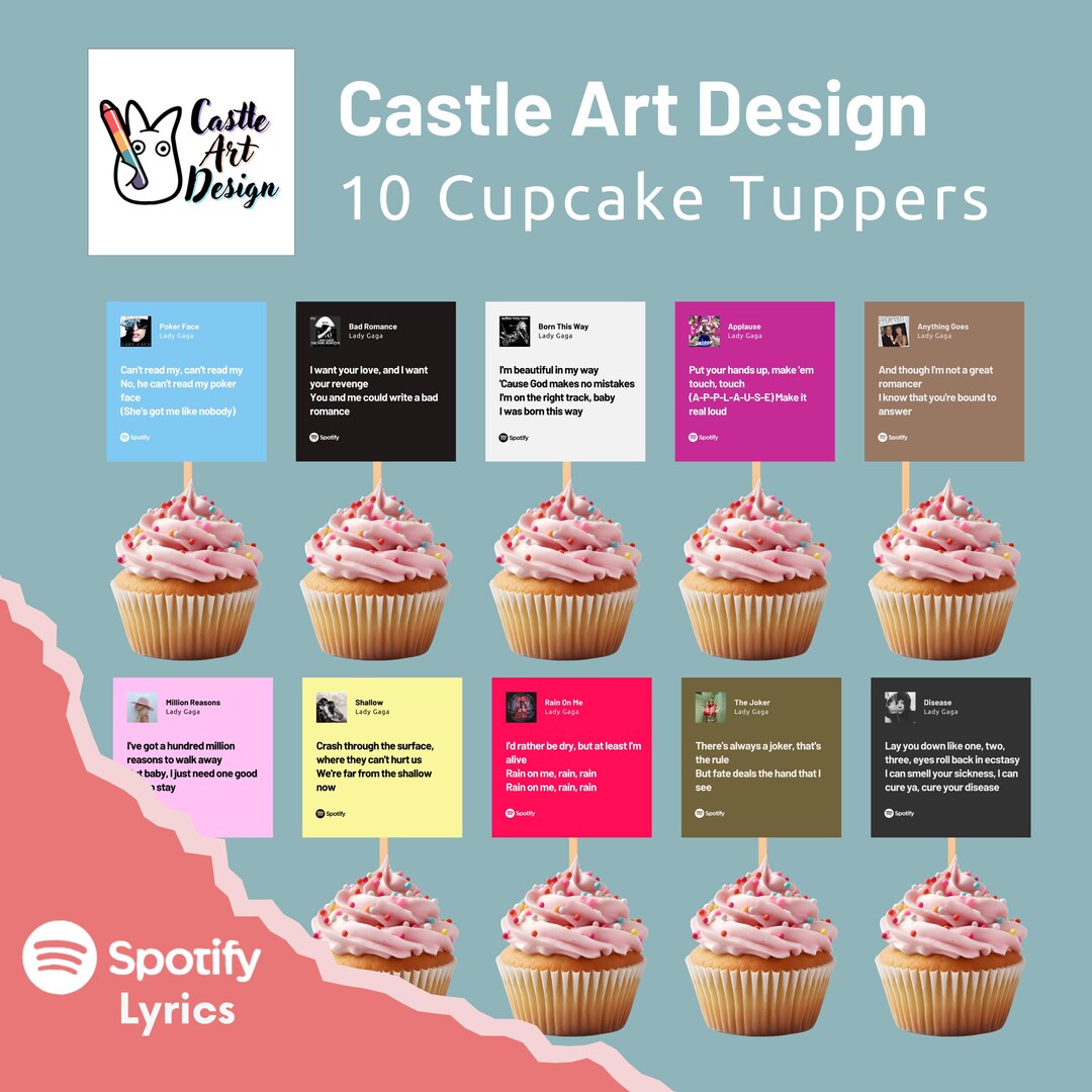 Eras Lady Gaga Cupcake Toppers, Printable Letters Lady Gaga Party Eras ...