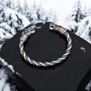 Wolf Head Torque Bracelet - Norse Viking Jewelry for Men, Nordic ...
