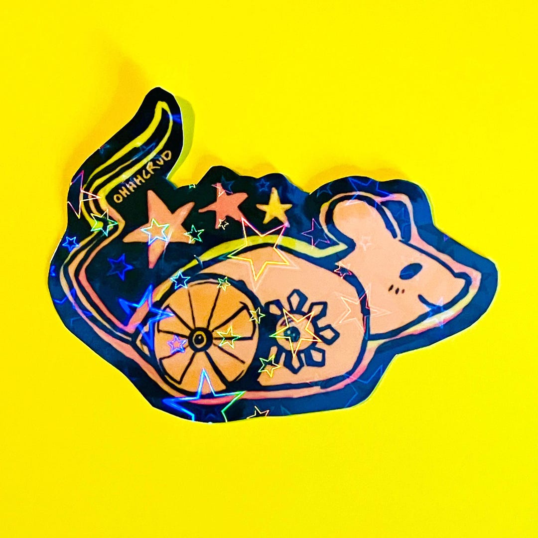 WILL WOOD - Tomcat Disposables Mouse Holographic Sticker - Etsy