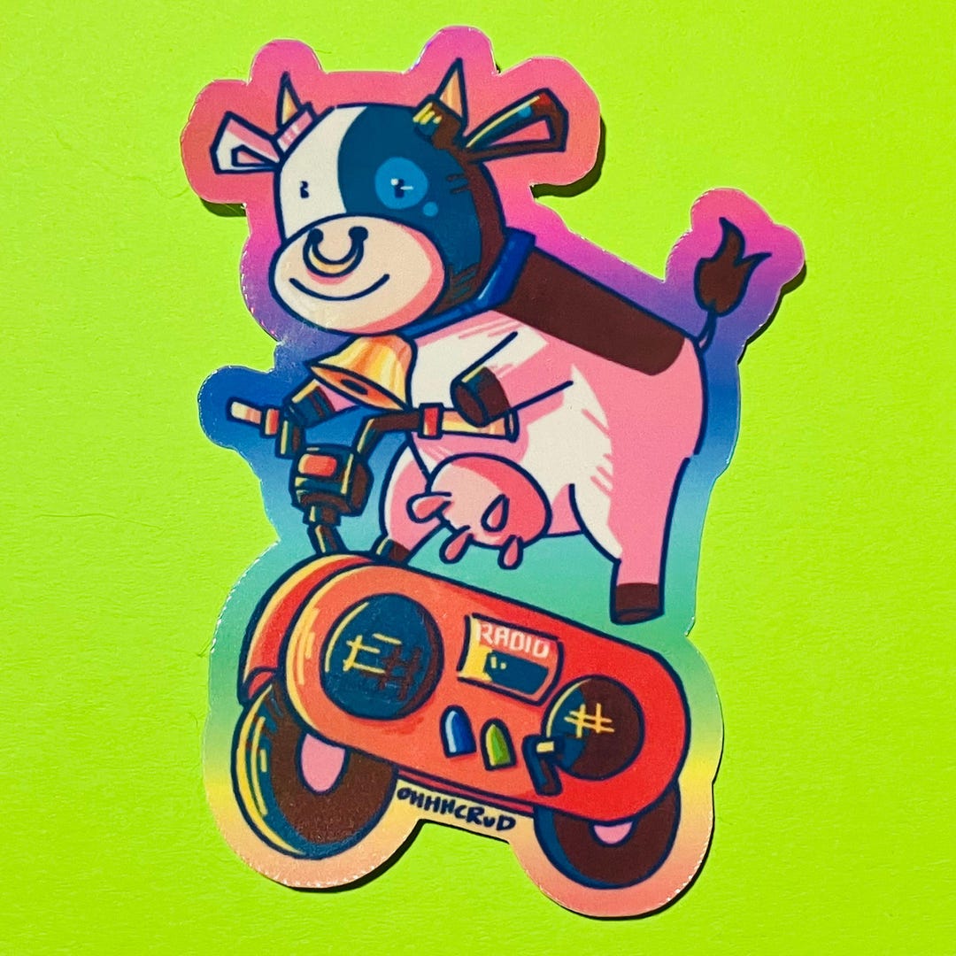 Pegatina de la Vaca de los Prados Moo Moo - MARIO KART WORLD - Etsy España