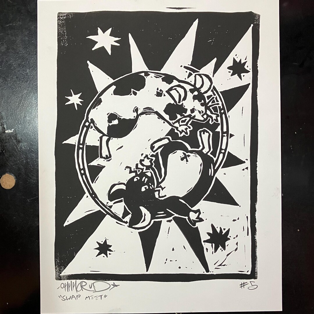 Swap Meet - Rat Block Print (signed + Numbered) - Etsy