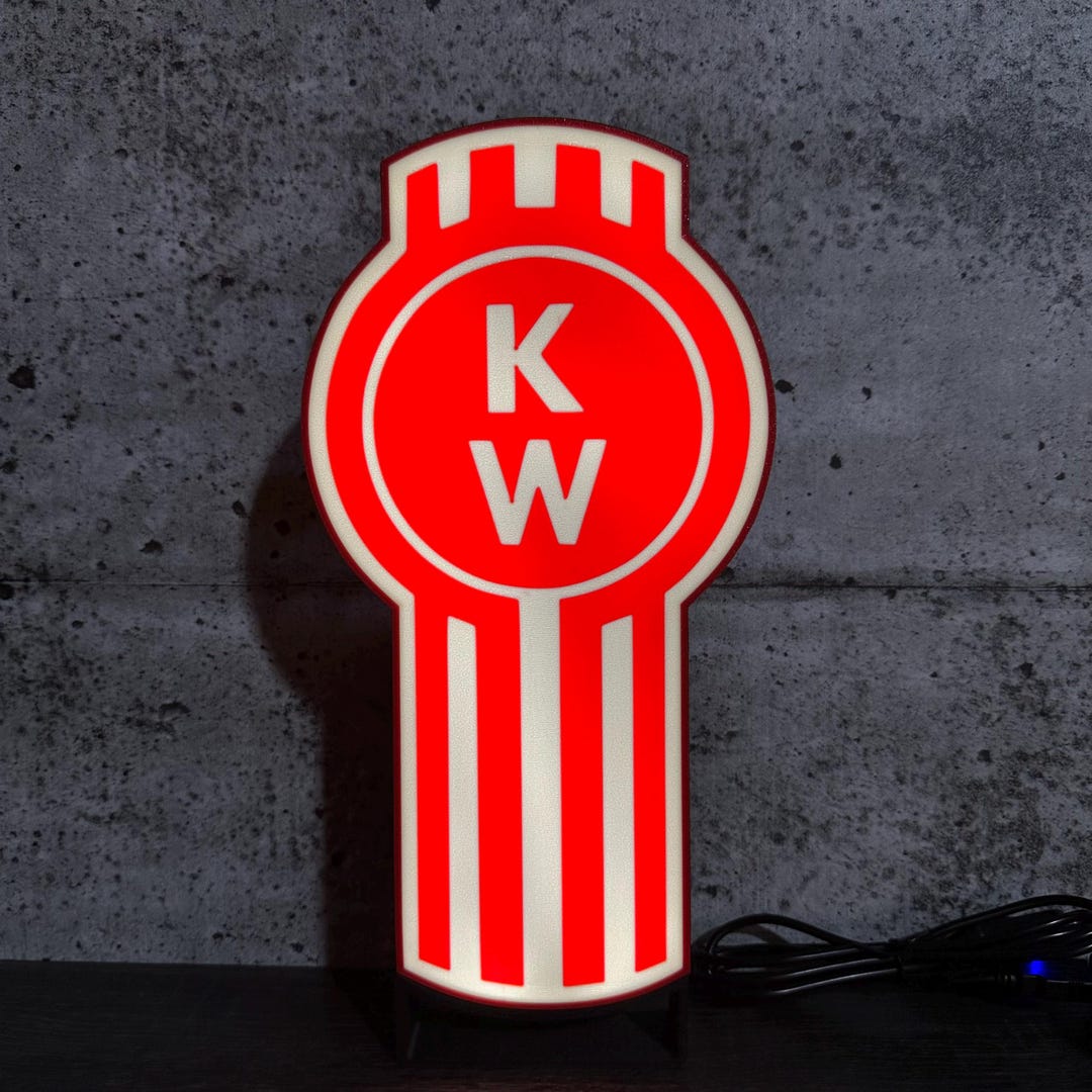 Kenworth Logo Lightbox – 3D Printed LED Sign | Perfect Gift for Truck ...