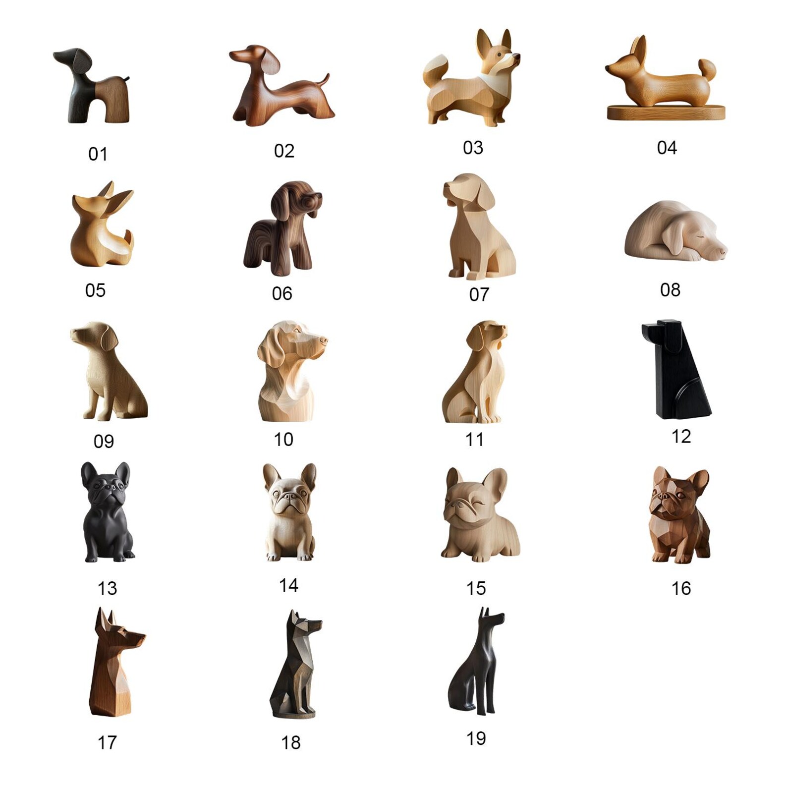 Hand Carved Wooden Dog Sculpture: Minimalist Pet Memorial Art - Etsy
