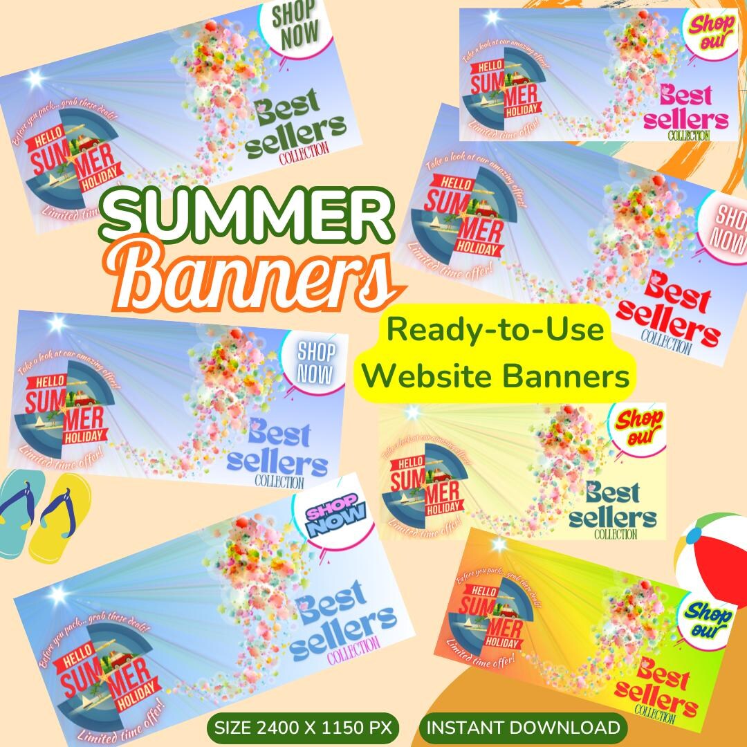 9 X Summer Website Banner • Best Sellers Collection Promo Header ...
