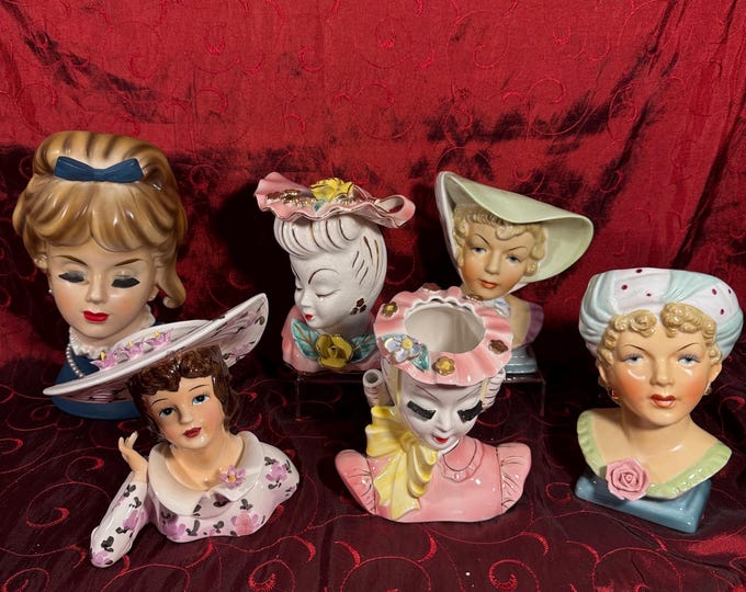 Vintage Lady Head Planternull