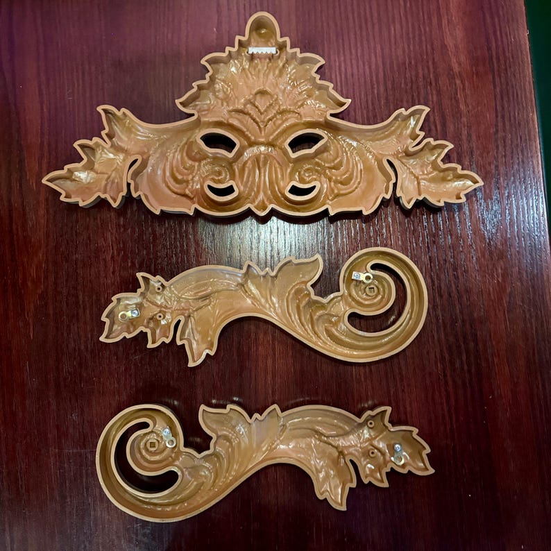 MCM Baroque-style Golden Pediment Wall Decor - Etsy