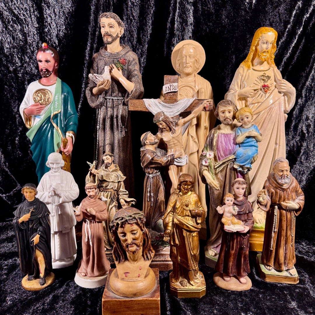 Statues of Saints. Assisi, Joseph, Jude, Jesus, Peregrine. Your Choice ...