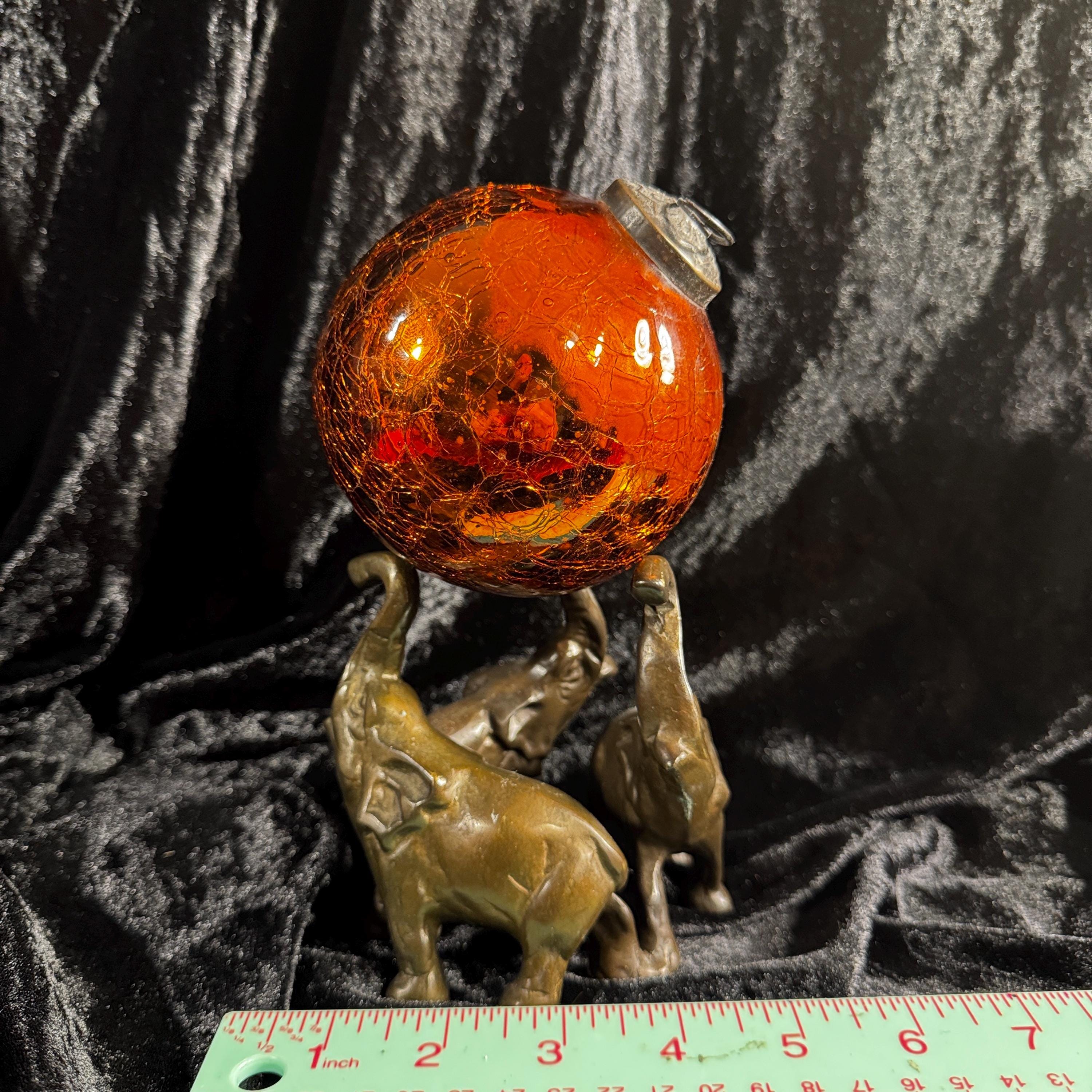 Vintage KUGEL Style Crackle Glass Ornament Balls. Amethyst Green Orange ...