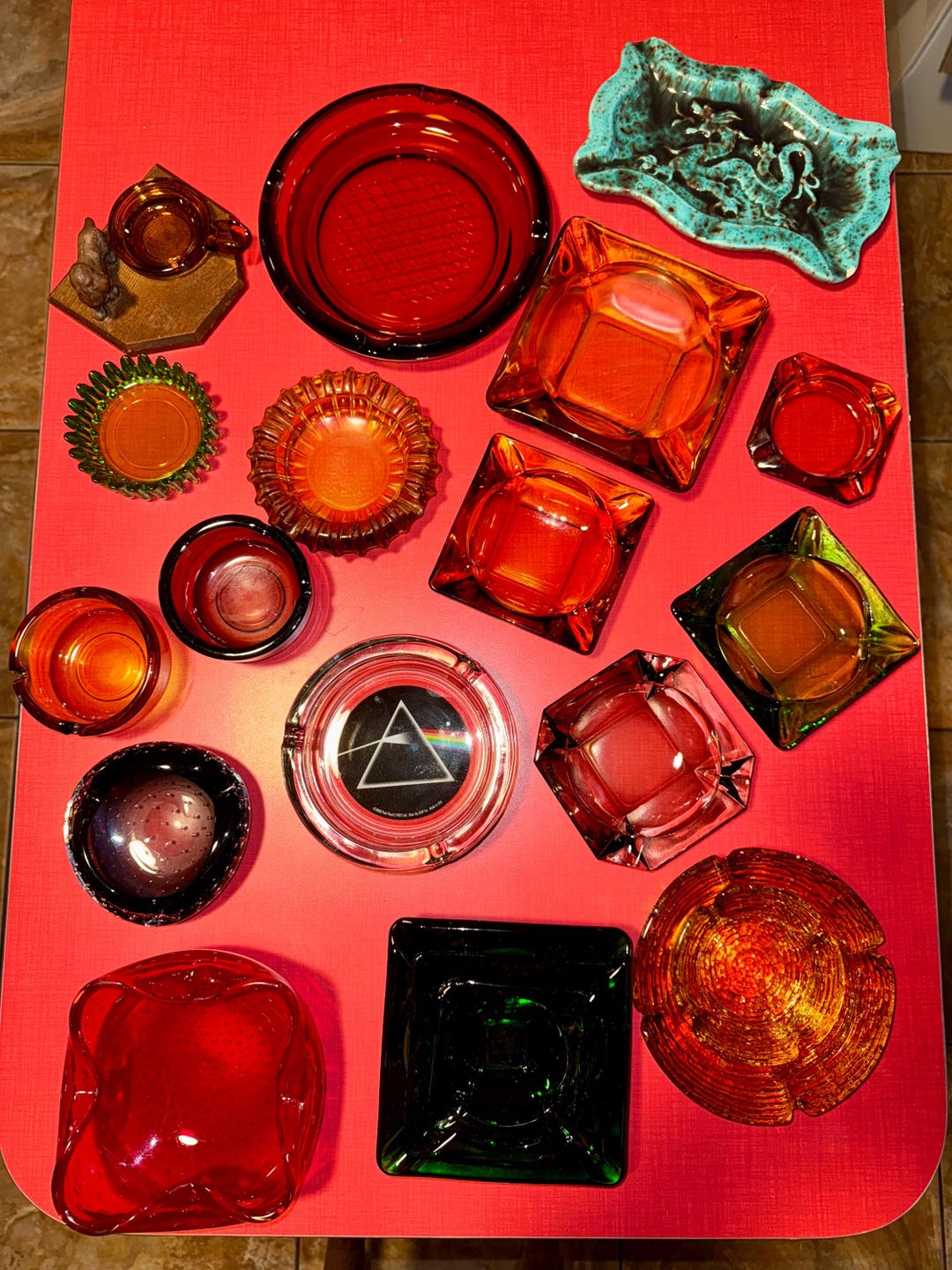 Fun Vintage Ashtrays. Various Shapes and Colors. Controlled Bubble ...
