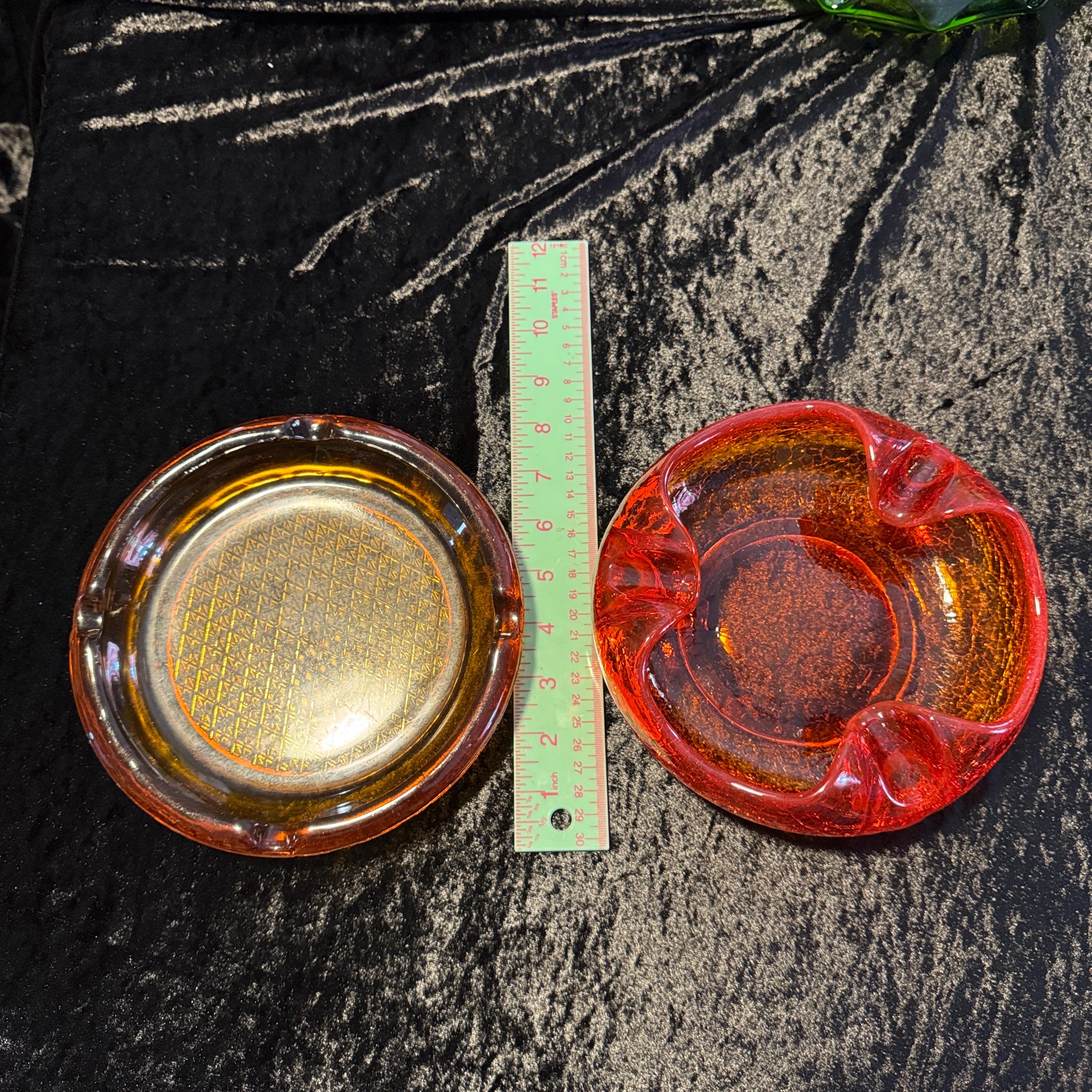 Vintage Glass Ashtrays. Chunky Heavy Viking and Others! - Etsy