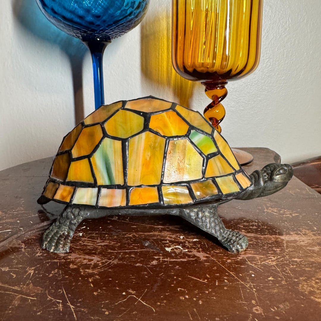 Stained Glass Turtle Lamp. Desk Lamp. Kids Lamp. Nightlight. Tiffany ...