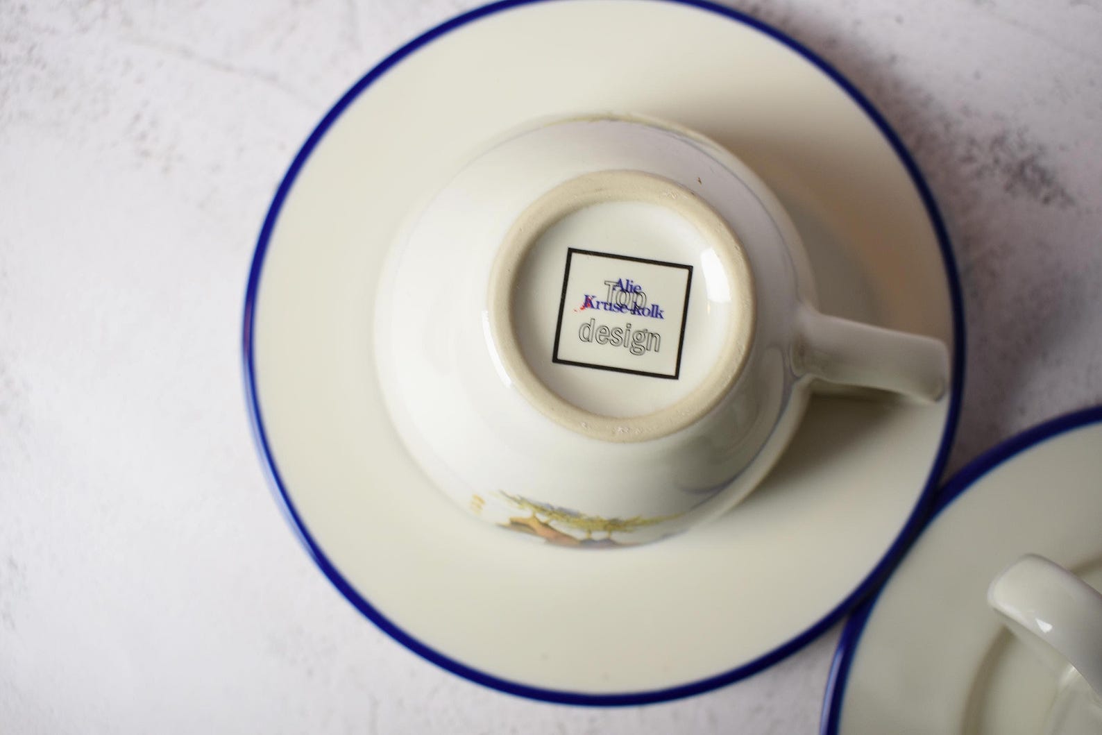 Vintage Alie Kruse-kolk Cups With Saucers: Rooster & Hen Landleven ...
