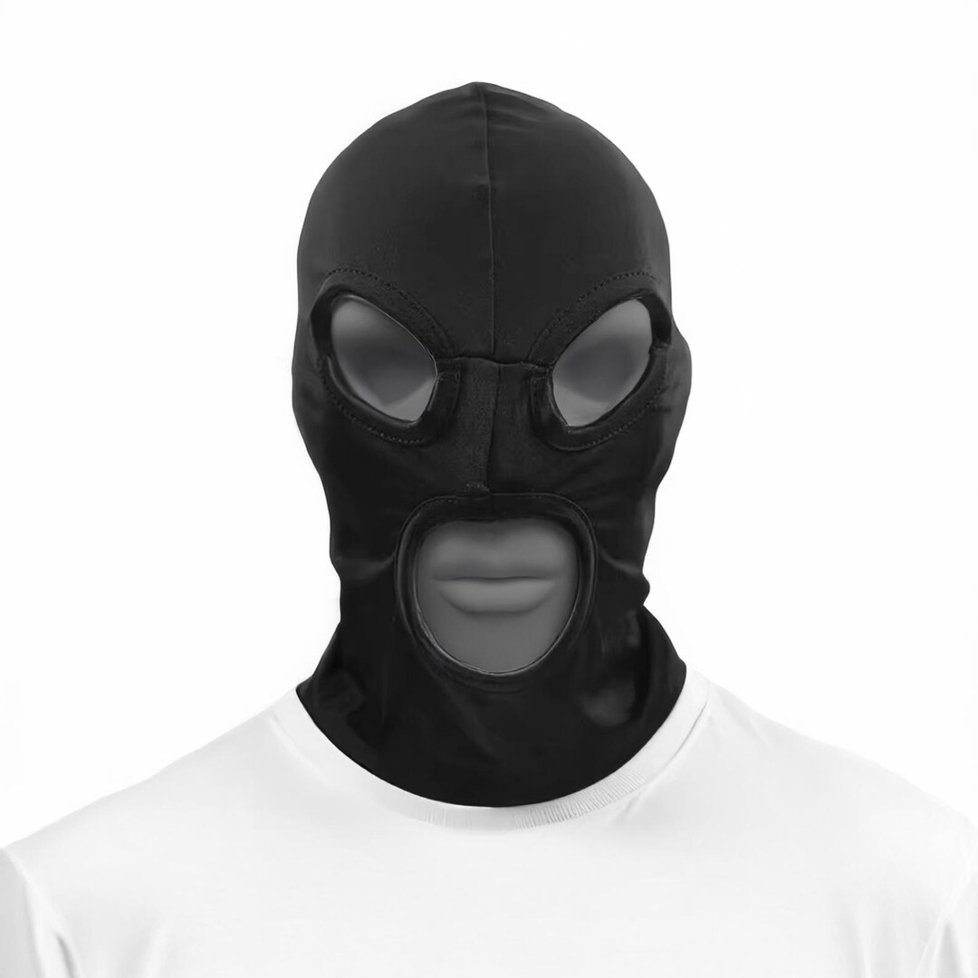 3 Holes Black Balaclava Mask - Etsy