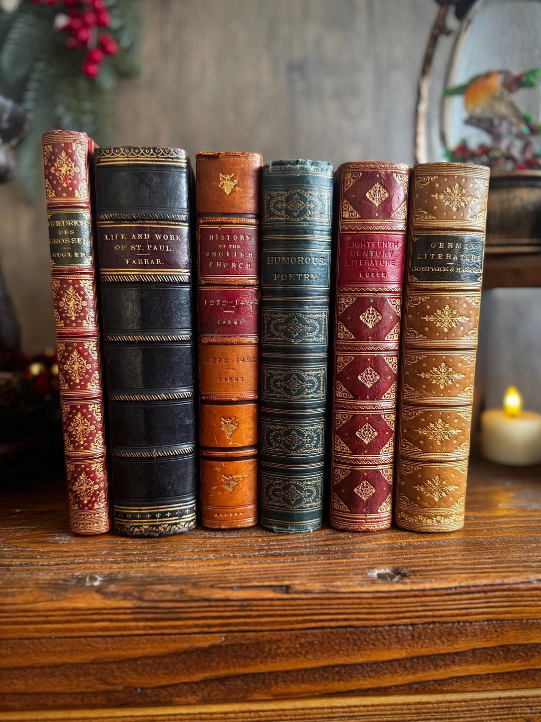 Victorian Edwardian Decorative Book Bundle, Antique Gilt Spines - Etsy