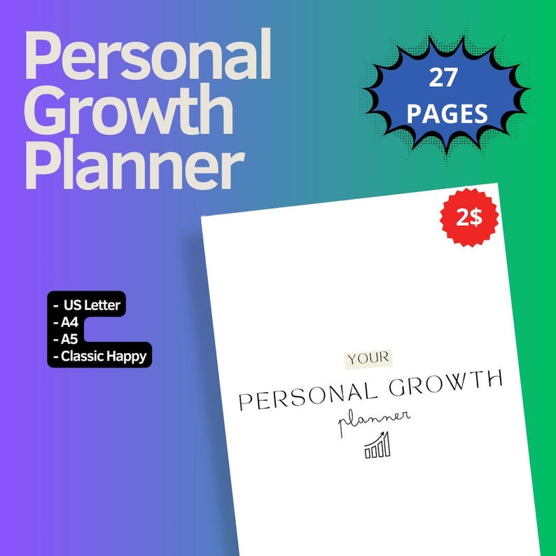 Printable Personal Growth Planner | Goal Setting Workbook | Self ...