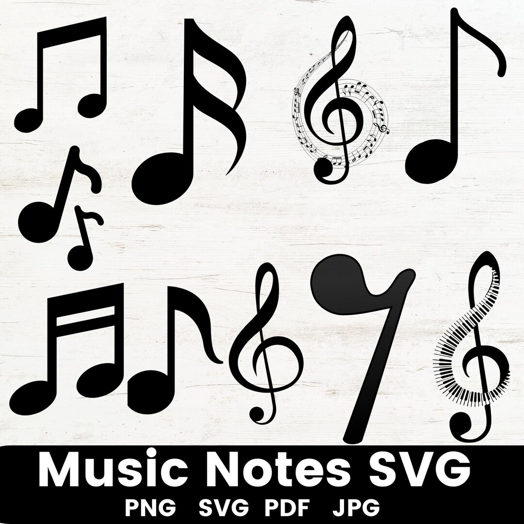 Music Notes Svg,music Notes Png,music Note,clipart,bundle,cut File ...