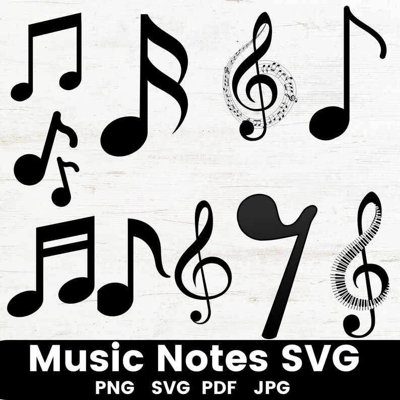 Music Notes Svg,music Notes Png,music Note,clipart,bundle,cut File ...
