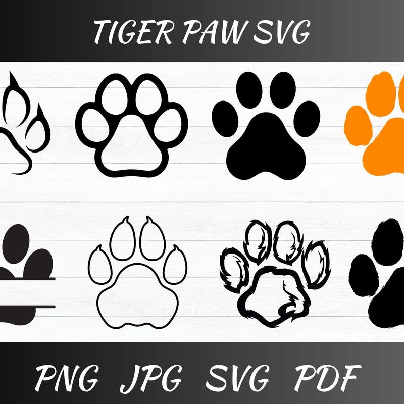 Tiger Paw Svg - Etsy