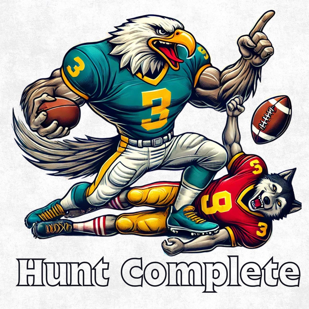 Hunt Complete - Eagle Stepping on Wolf - Football - Winners - Digital ...