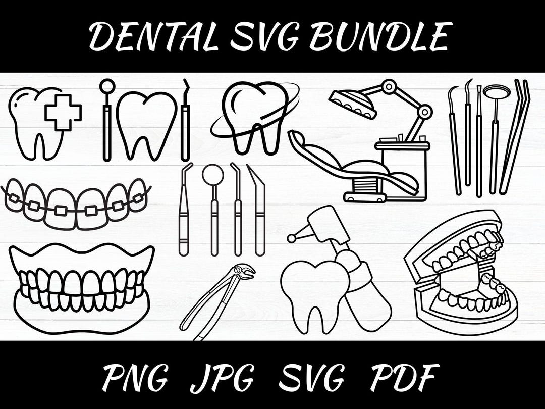 Dental SVG Bundle: Dentist Clipart, Hygiene Graphics (digital Download ...