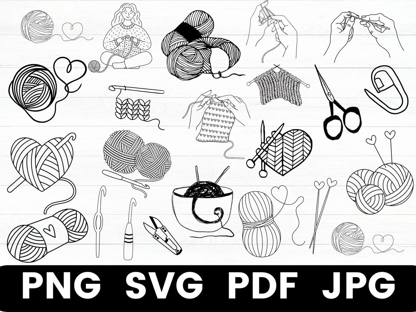 Knitting Svg Crochet Svg Yarn Svg Cut Files for Cricut Silhouette Yarn ...