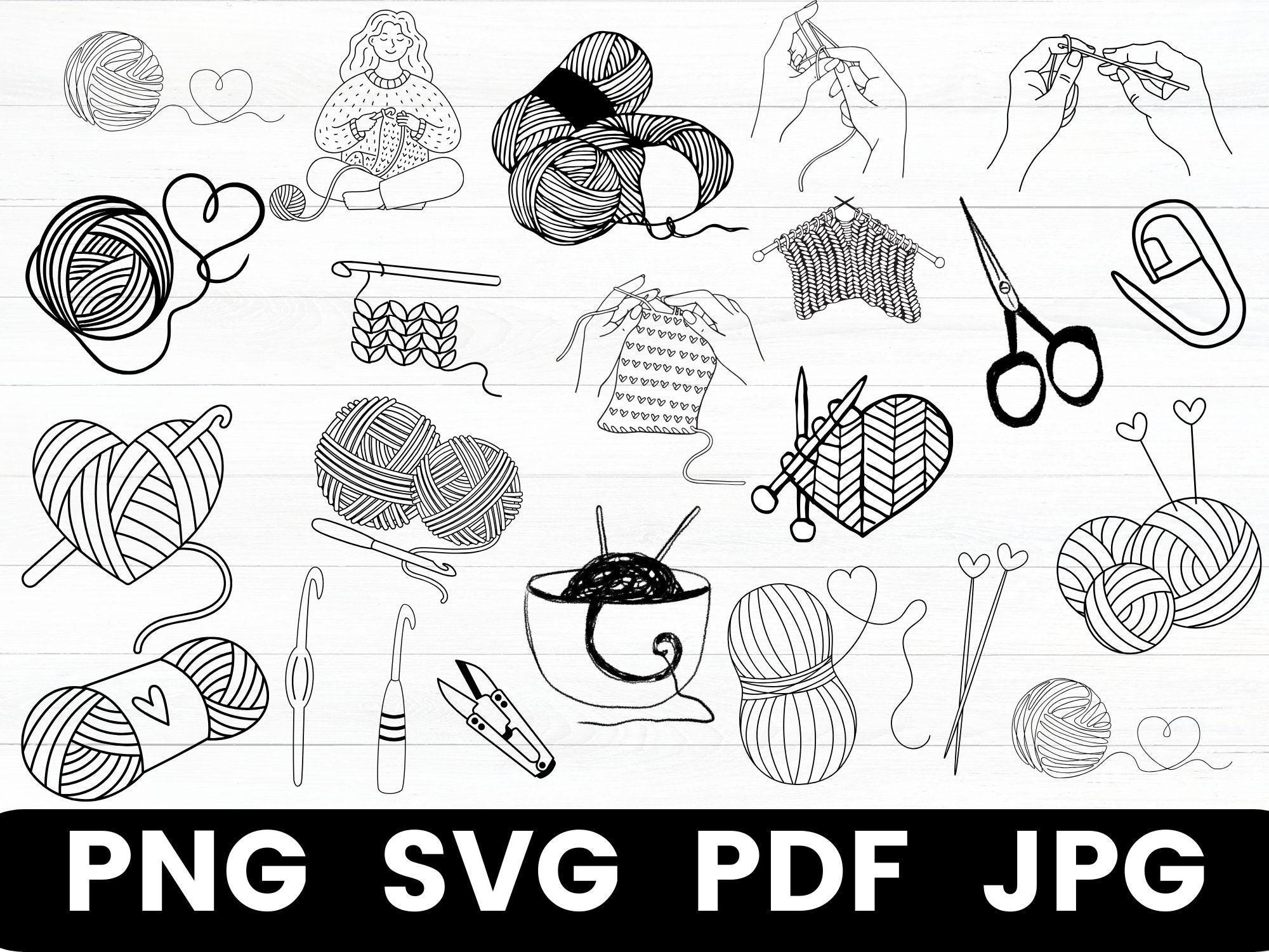 Knitting Svg Crochet Svg Yarn Svg Cut Files for Cricut Silhouette Yarn ...