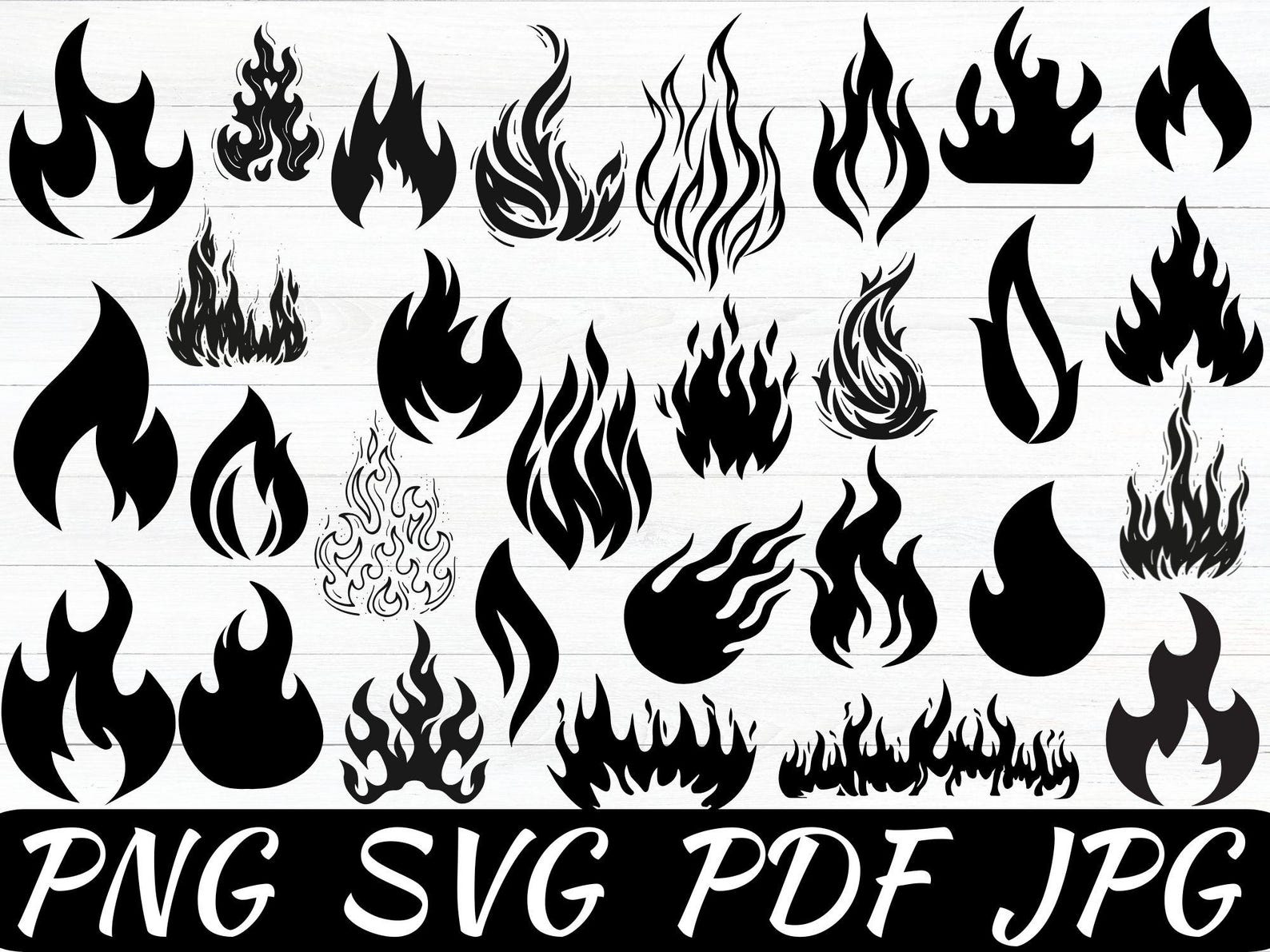 Fire Flame SVG Bundle, Fire Flame Clipart, Fire Svg Bundle, Fire Flames ...
