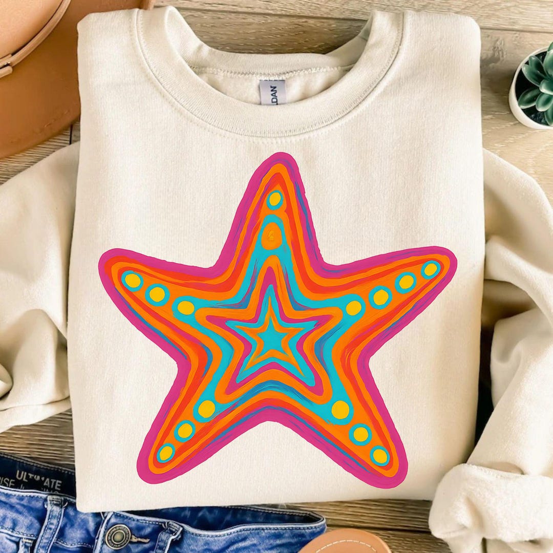 Starfish PNG, Preppy Coastal Shirt Design, Summer Vibes Png, Nautical ...