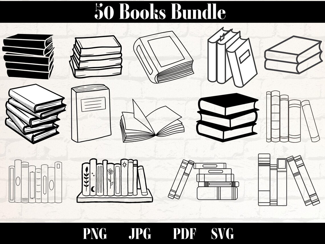 Books Svg - Books Svg Cut Files for Cricut - Book Svg Cut Files - Books ...