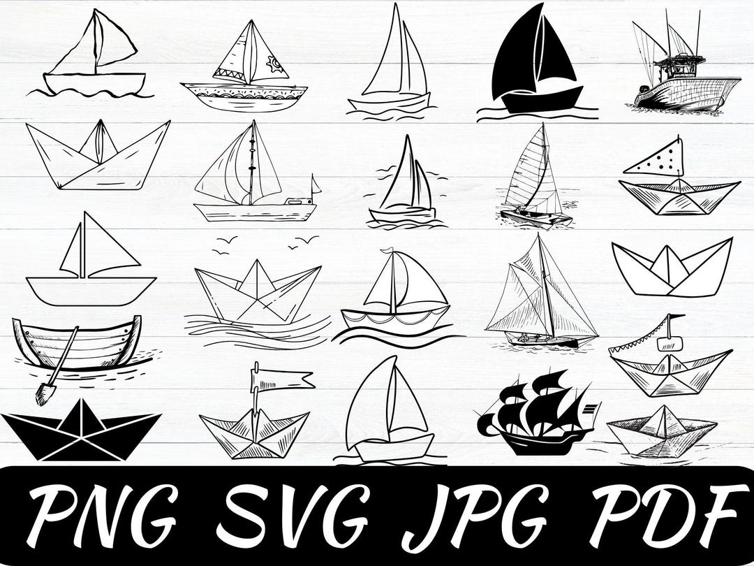 Paper Boat Plotter File Svg Dxf Png Eps Pdf Jpg Wale Cricut Bottle ...