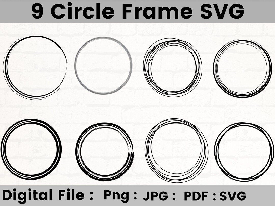 Marco circular Svg - Círculo de boceto Svg - Círculo Svg - Círculo de ...