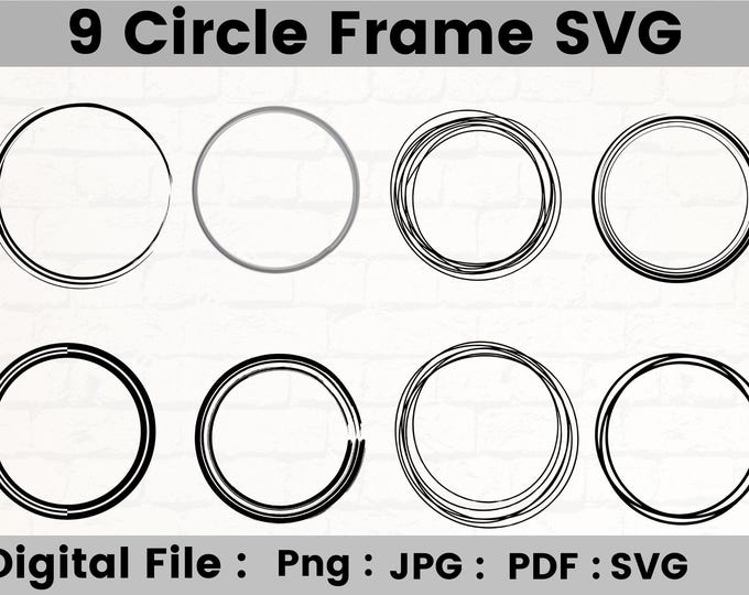 Circle Frame Svg, Circle Svg, Doodle Circle Cricut Svg, Doodle Circle ...