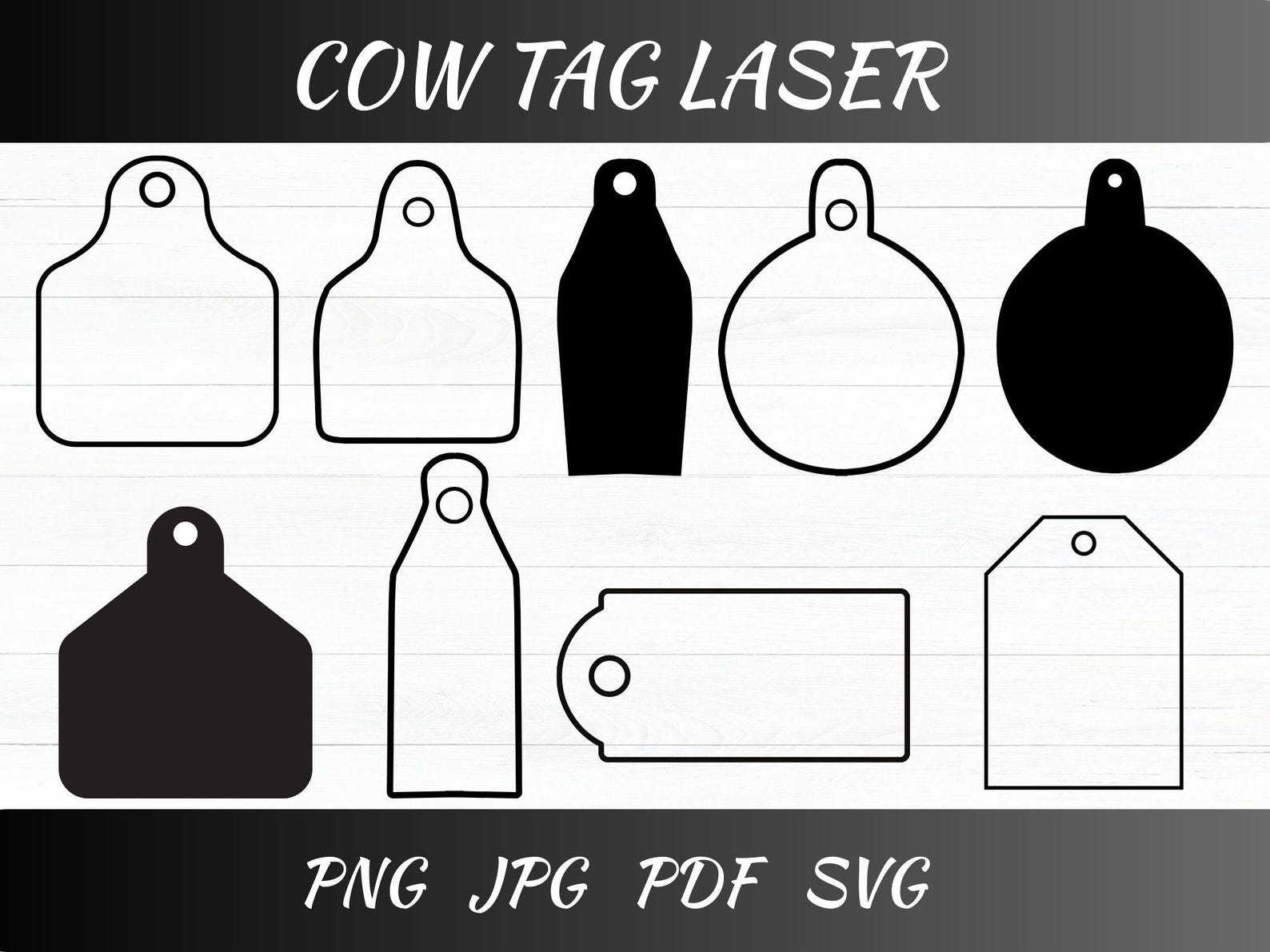 Cow Tag Laser Svg| Cow Tag Svg| Cow Svg| Ear Tag Svg| Livestock Ear Tag ...