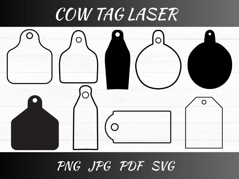 Cow Tag Laser Svg| Cow Tag Svg| Cow Svg| Ear Tag Svg| Livestock Ear Tag ...