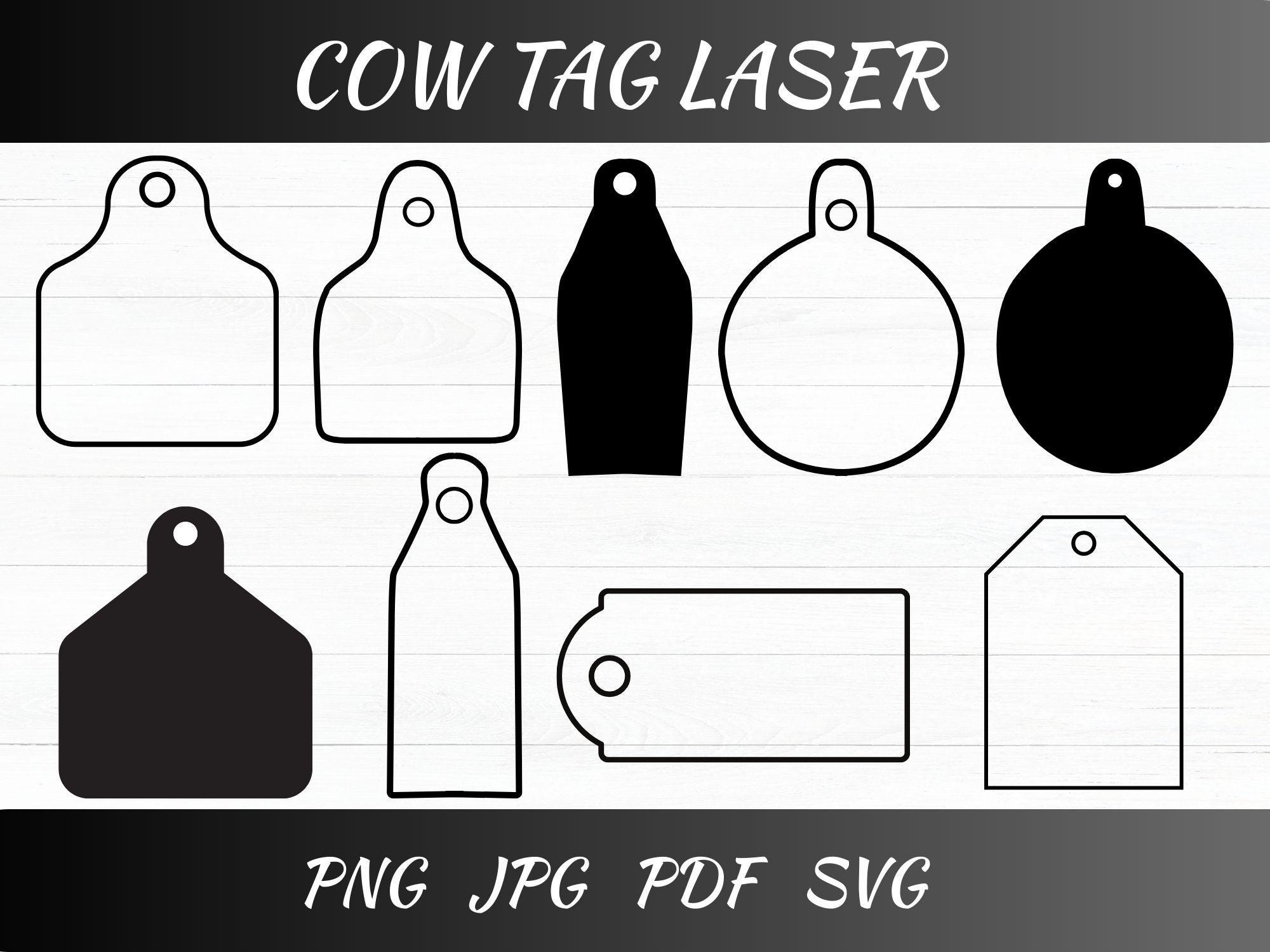 Cow Tag Laser Svg| Cow Tag Svg| Cow Svg| Ear Tag Svg| Livestock Ear Tag ...