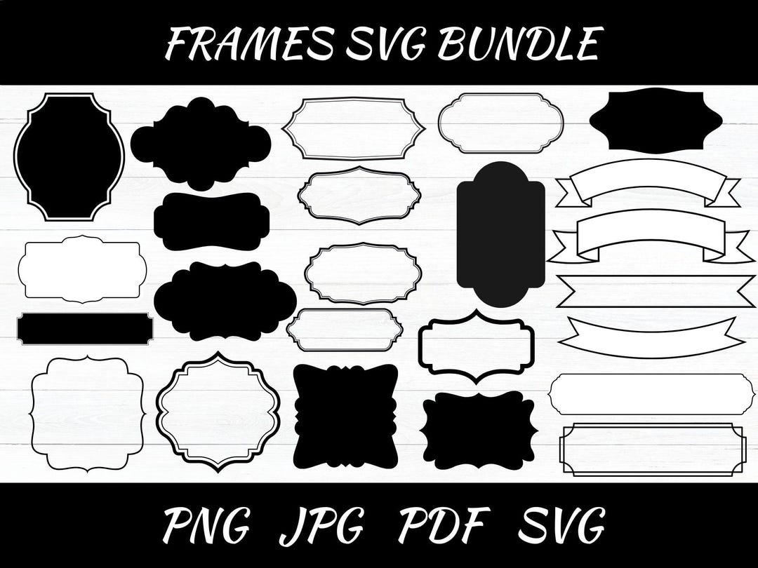 FRAMES SVG Label Frame CRICUT Vintage Label Clipart Wedding Card Svg ...
