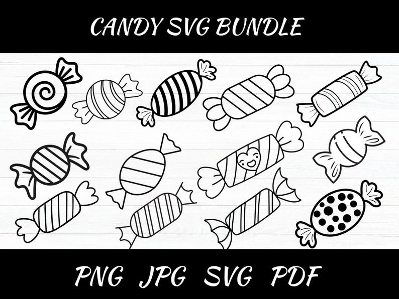 Candy SVG Bundle,candy Vector Candy Clipart,circut Cutting File,candy ...