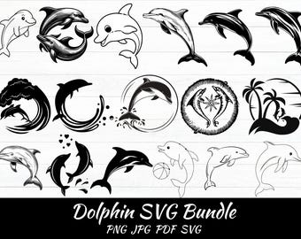 Dolphin Svg Bundles, Dolphin Circuit, Ocean Scene Svg, Dolphin Svg ...